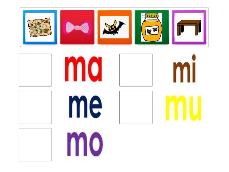 Fonema M-m - combinaciones - silabas - Match up