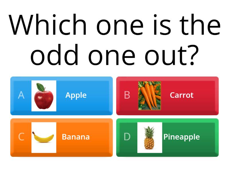 MOVERS Speaking - Odd-one-out (food) - Quiz