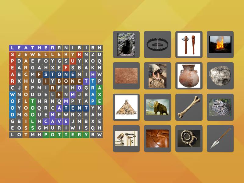 Prehistory - Wordsearch