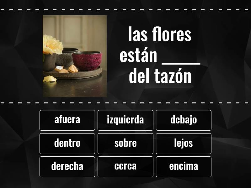 preposiciones de lugar - Find the match