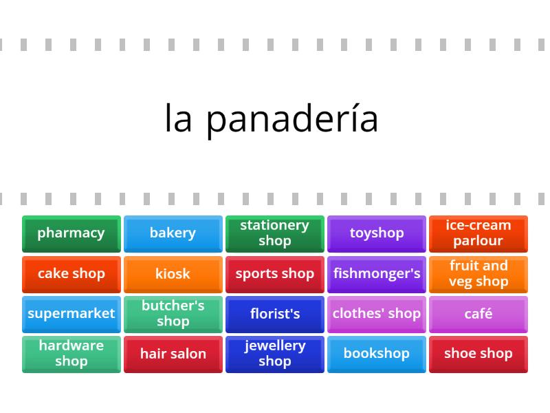 Las tiendas Spanish - Find the match