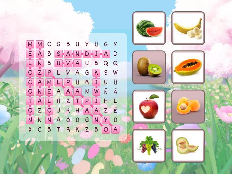 FRUTAS - Sopa de letras