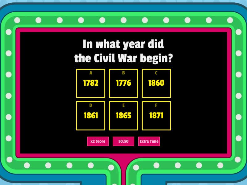 US Civil War Quiz - Gameshow quiz