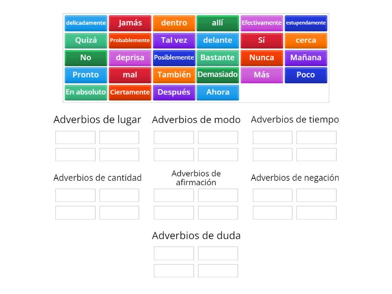 Adverbios - Group sort