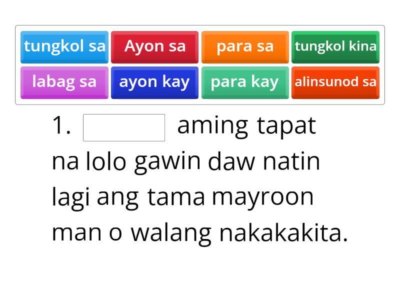 Pang- ukol - 2 - Complete the sentence