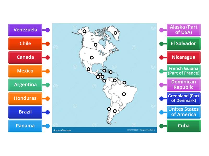 Name the Americas' countries! - Labelled diagram