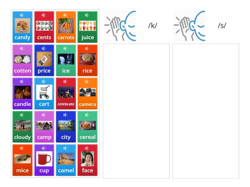 C says /k/ and /s/ - Group sort