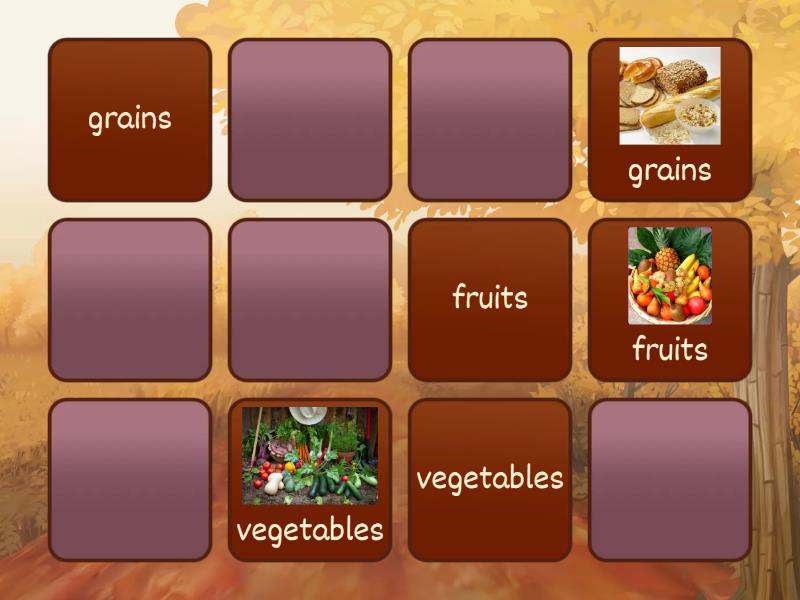 Healthy Foods - Matching pairs