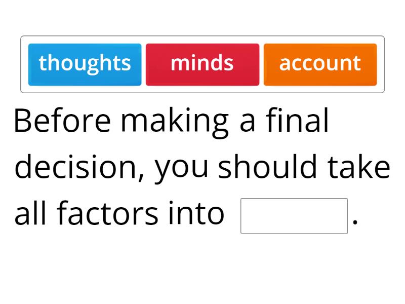 601 ESL Brains - How to make faster decisions - Vocabulary - Complete the sentence