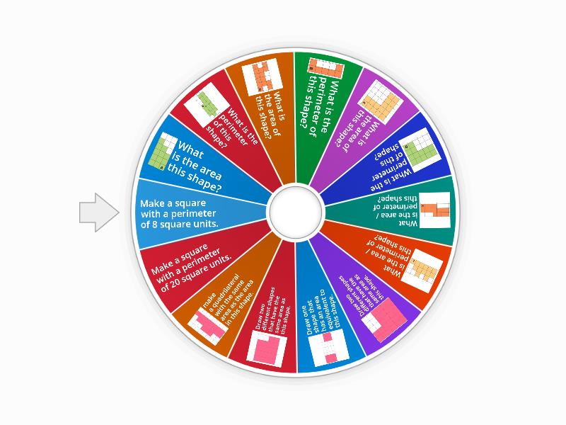 Area and perimeter - Spin the wheel