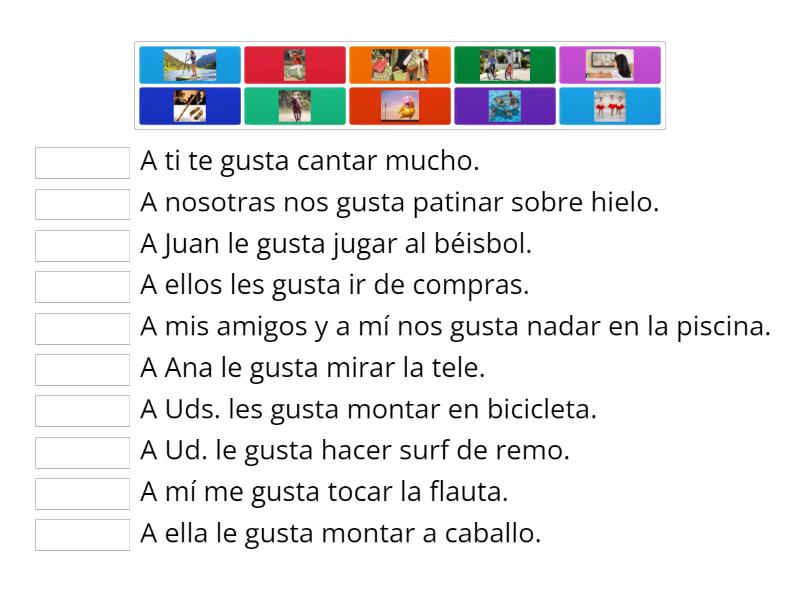 Gustar + infinitives (updated) - Match up