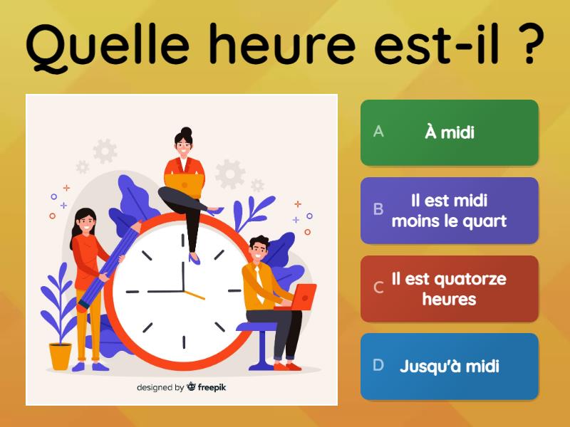 Les heures (10 questions) - Quiz