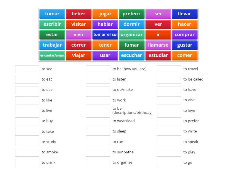 AP3 Year 9 Spanish - Match up