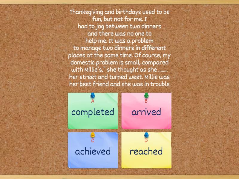 Extra practice_7 (arrive, reach, - Quiz