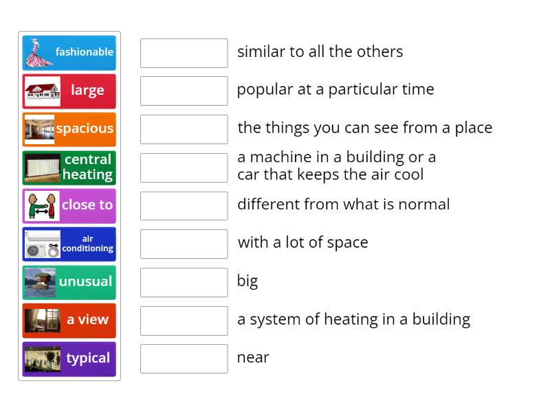 Describing Your Home Vocabulary - Match up