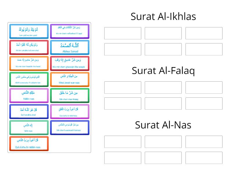 Sorting (surat Al-Iklas and Al-Falaq and Al-Nas) - Group sort