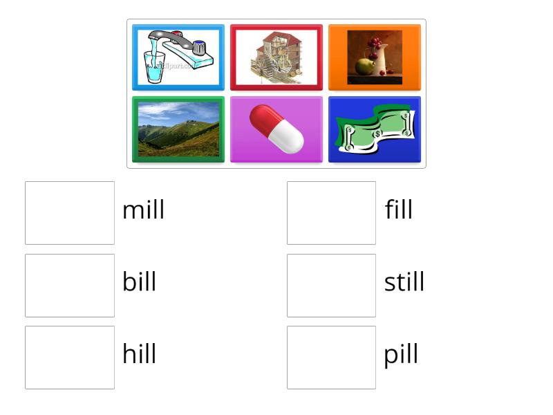 ill word family - Match up