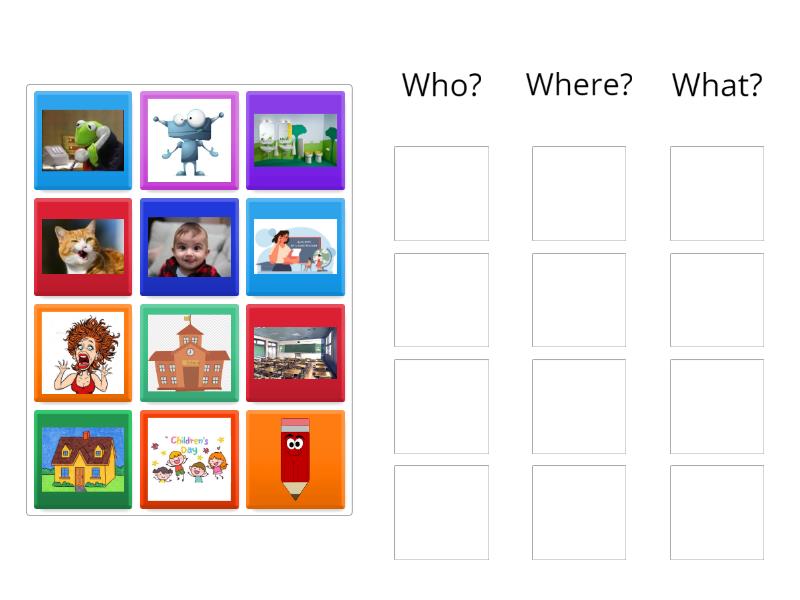 Questions Who/Where/What? - Group sort