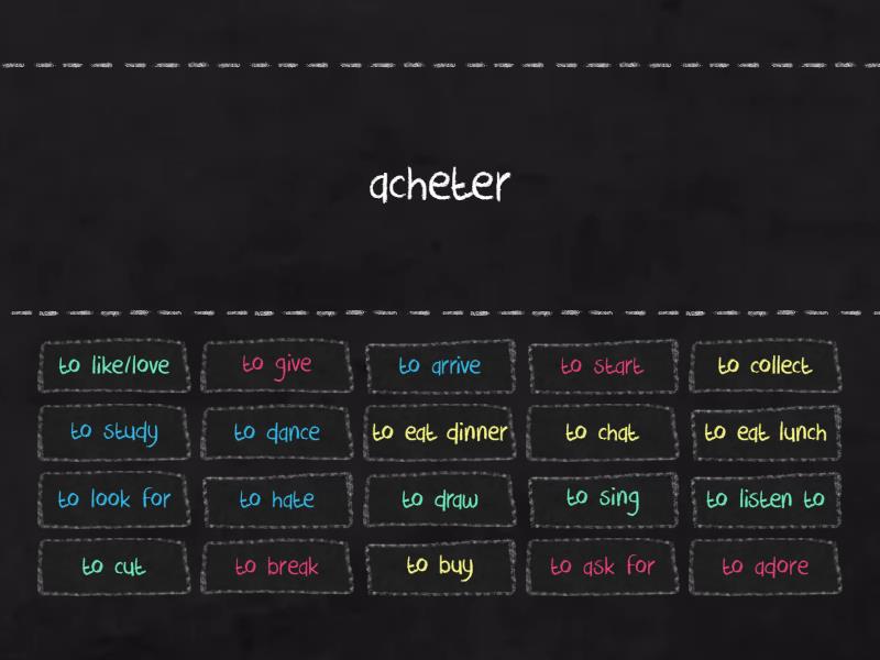 ER verb definitions acheter--étudier - Find the match