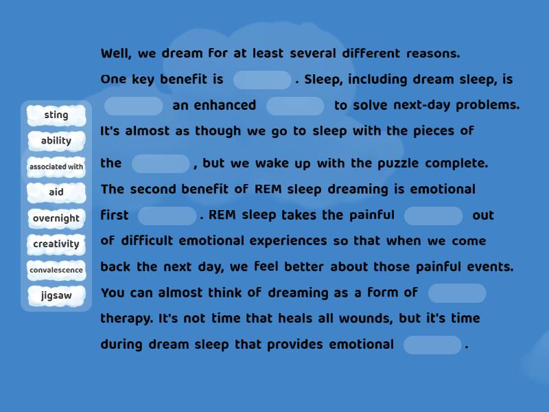 Why do we dream? - Complete the sentence