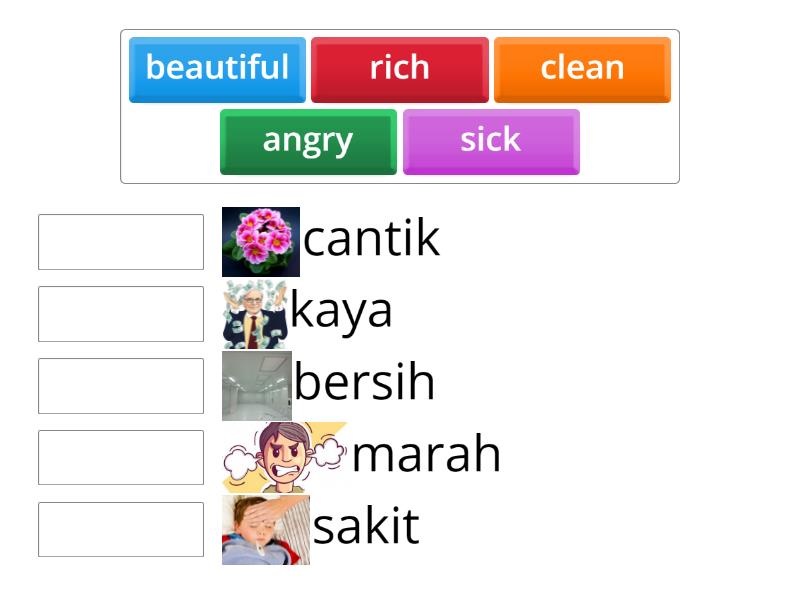 adjective - Match up