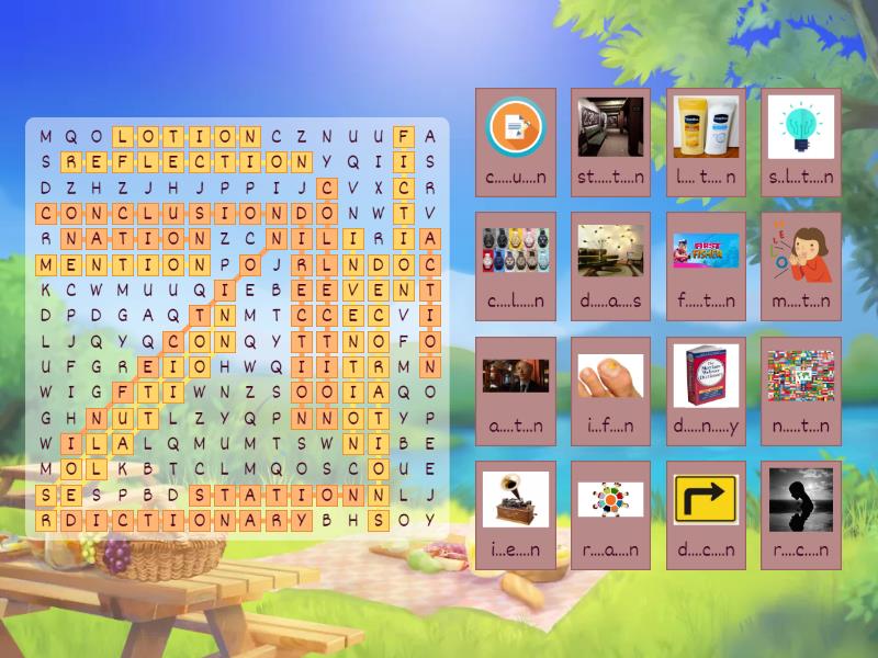 /tion/ sound game part one - Wordsearch