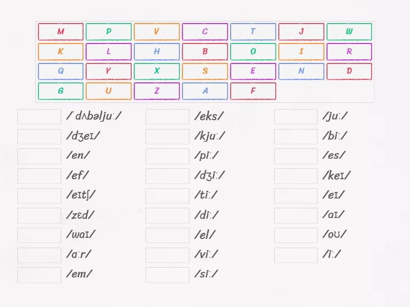 English Alphabet with Pronunciation_prepare_level 2 - Match up