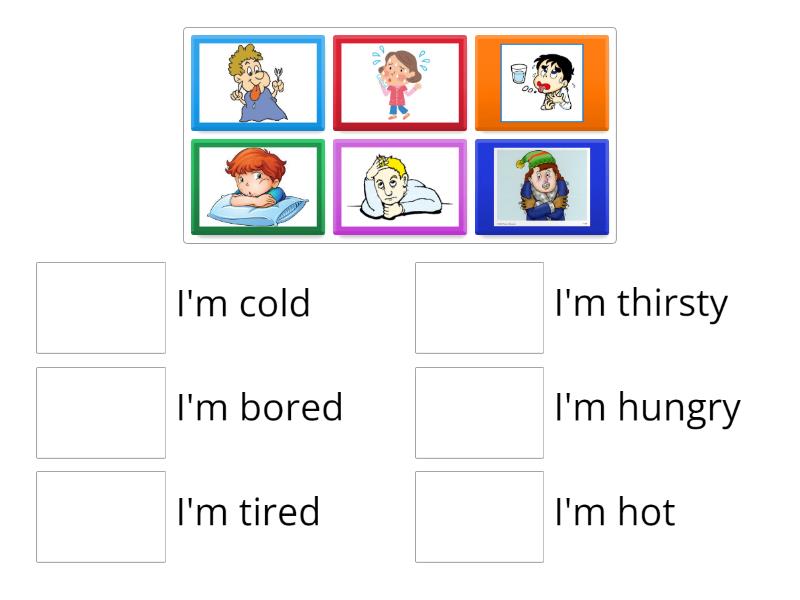 Bugs Team 2 Unit 4 Feelings (pics-words) - Match up