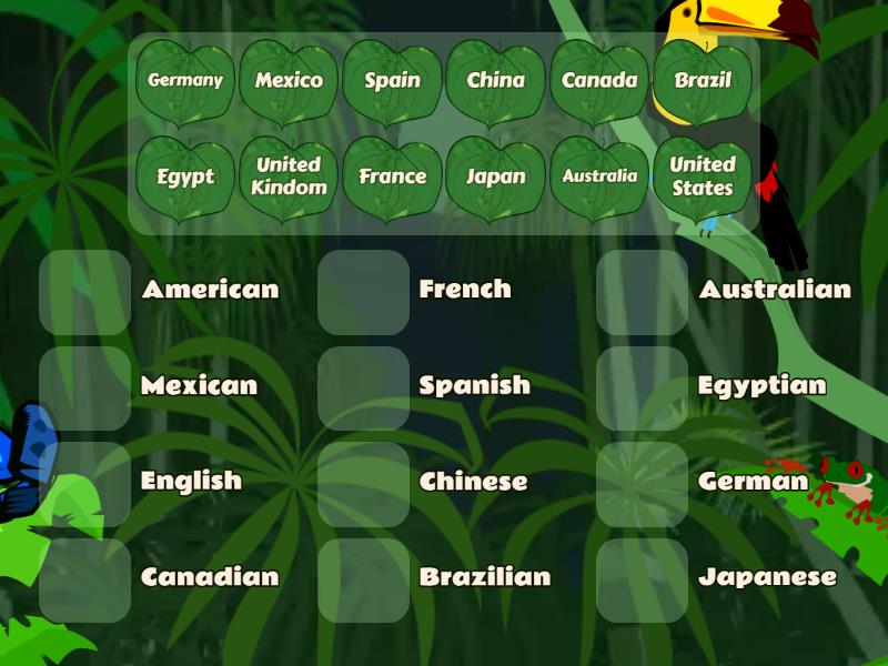 Countries and nationalities - Match up