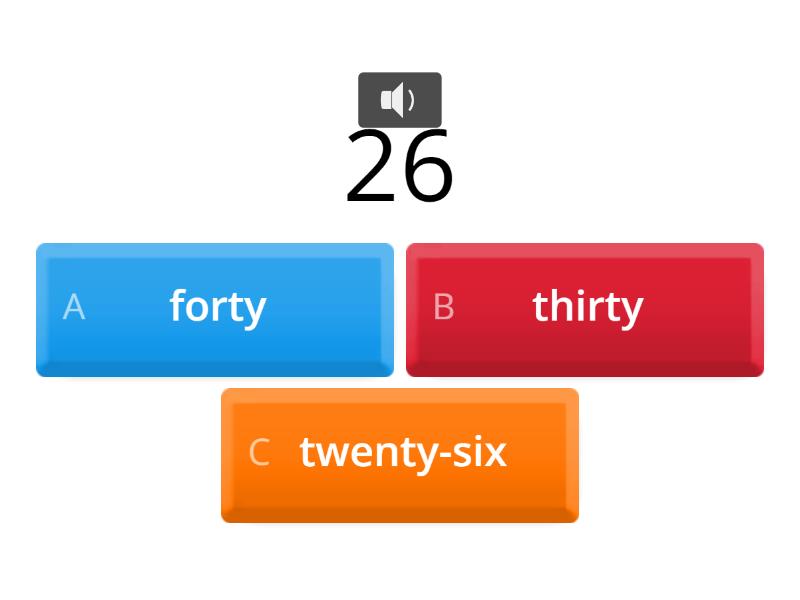 Number in words 21 to 30 - Cuestionario