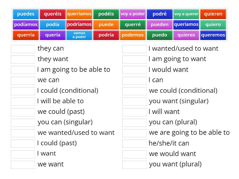 Viva 3 - Módulo 5 - Querer & Poder in tenses - Match up