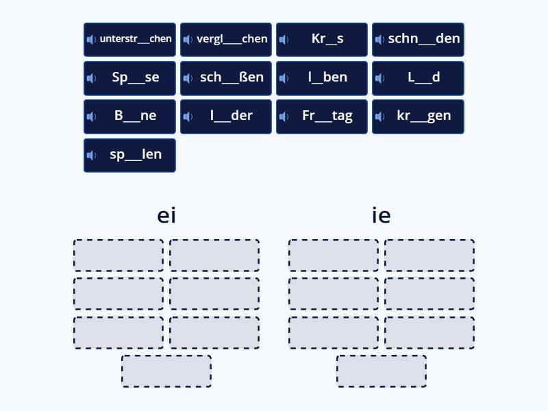 Aussprache ei oder ie - Group sort