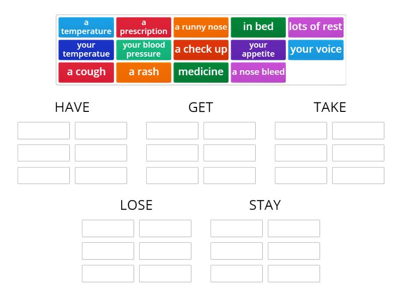 Unit 6 Collocations - Group sort