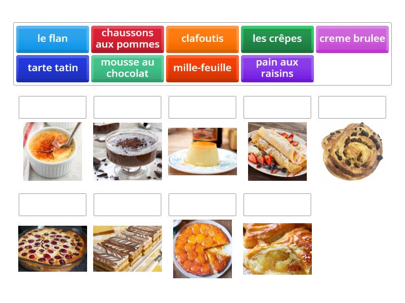 Les desserts francais - Match up