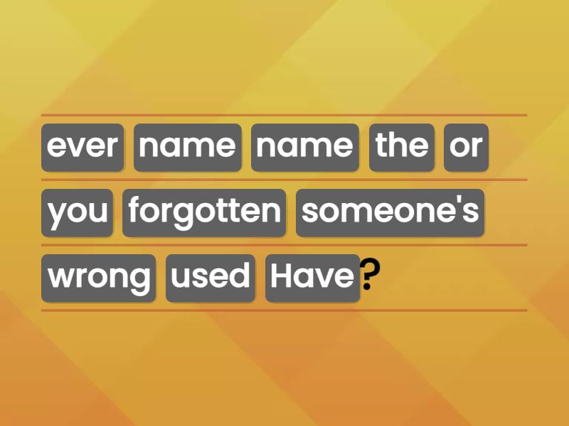 Embarrasing Events - Reordenar