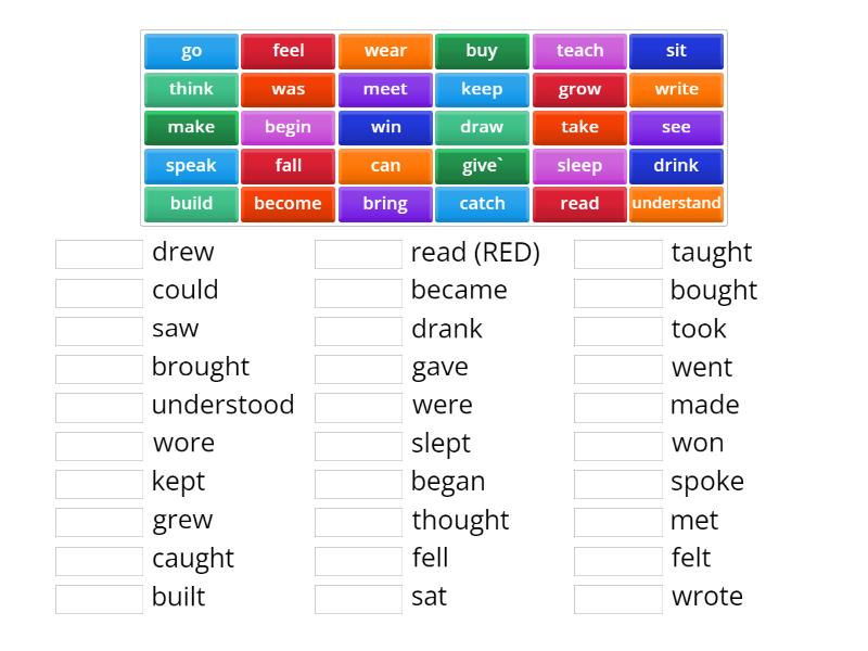 irregular verbs - Match up