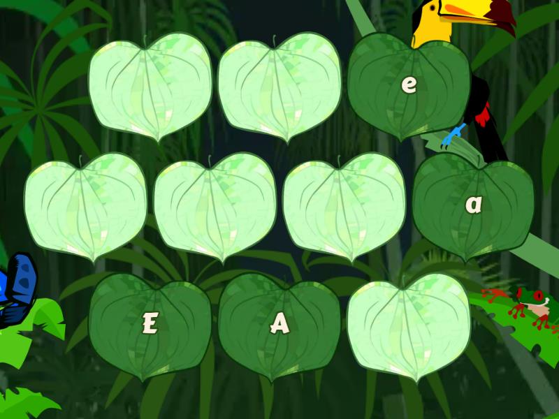 Une la mayúscula y la minúscula de cada vocal - Matching pairs