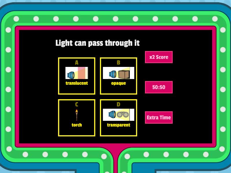Light 1st grade - Gameshow quiz