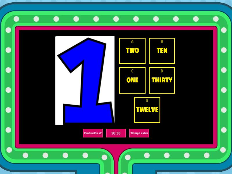 NUMBERS (1-100) - ENGLISH - Gameshow quiz