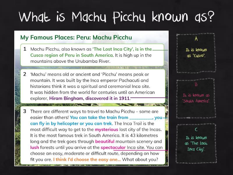 Week 2 Oct GE4 - Unit 3 Part 3.4: Famous places - Quiz
