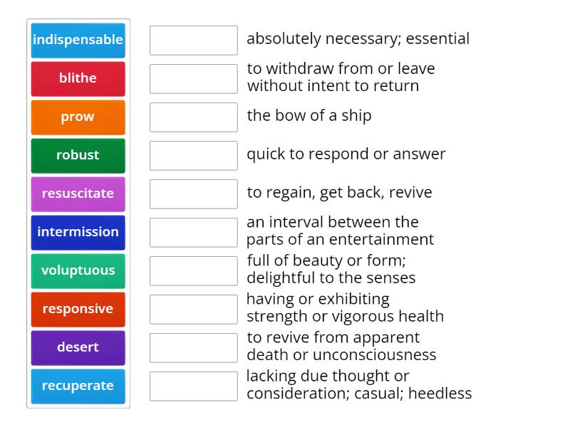 Walt Whitman Vocabulary - Une las parejas