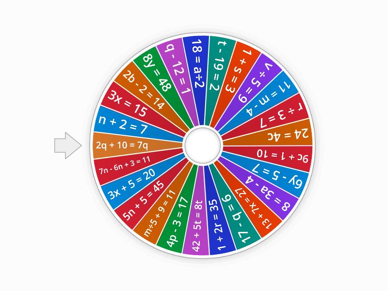 Algebra Bingo! (1 and 2 step equations) - Spin the wheel