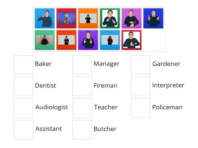 Job Roles in BSL - Une las parejas