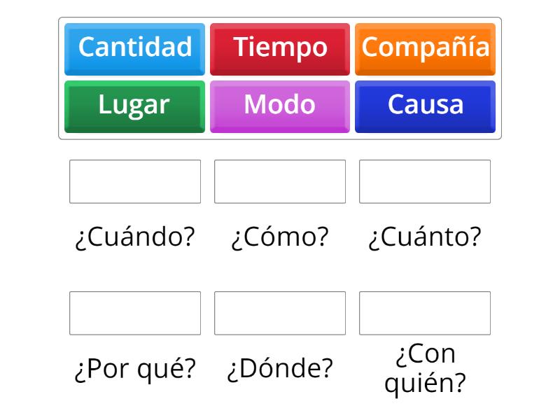 COMPLEMENTOS CIRCUNSTANCIALES - Une las parejas