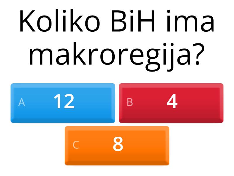 Makroregije BiH - Quiz