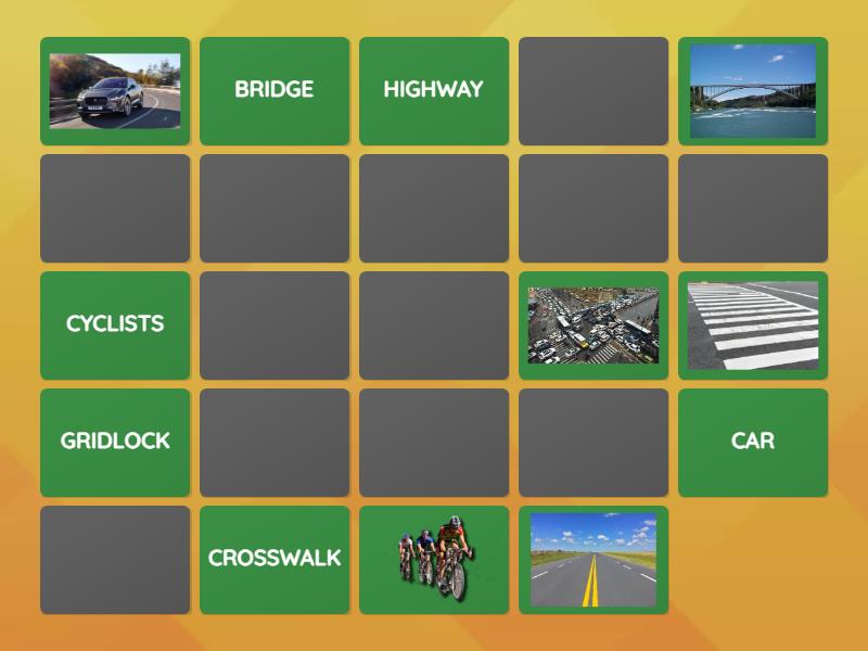 TRAFFIC VOCABULARY - Matching pairs