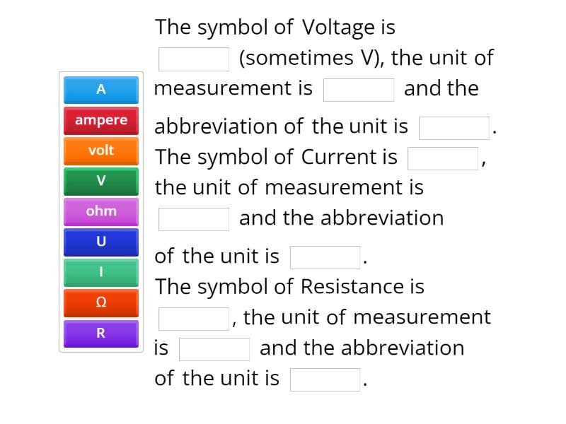 Electrical quantities, units and symbols - Lengkapi kalimatnya