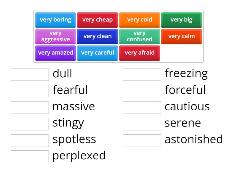 Adjectives very 2 - Match up