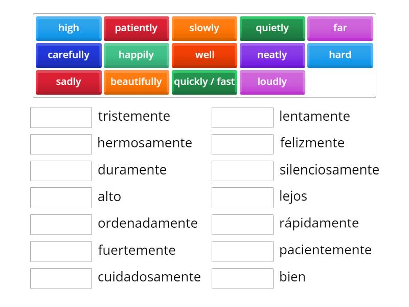 4th Adverbs Span & Eng - Match up