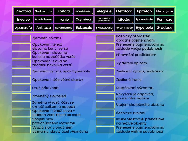 Tropy a figury - definice - Match up